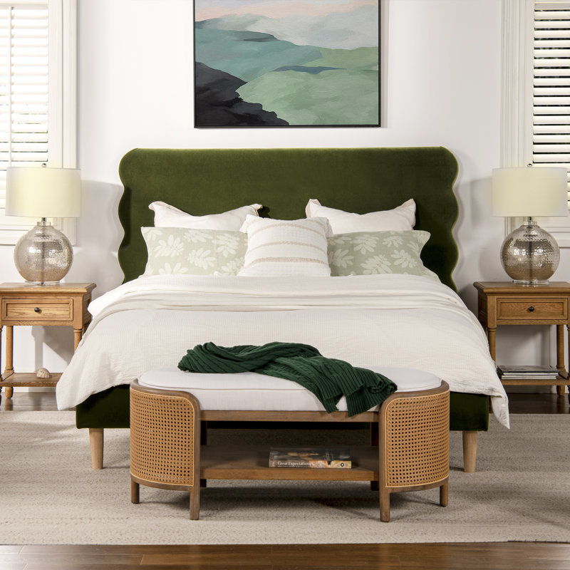 Joss & Main Henley Upholstered Scalloped Bed & Reviews | Wayfair